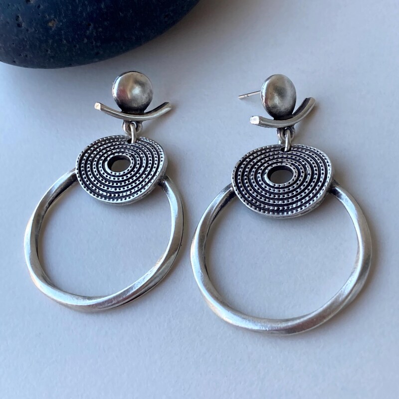 Silver Boho Earrings - Etsy