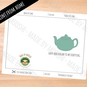 Printable the Office Jim and Pam's Teapot Inspired Happy Anniversary ...
