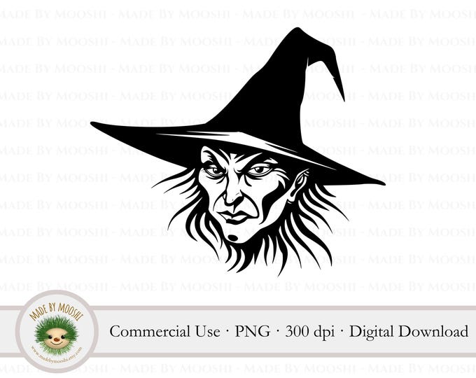 Witch Face Clipart, Halloween Eyes Mouth Outline Simple Black ...