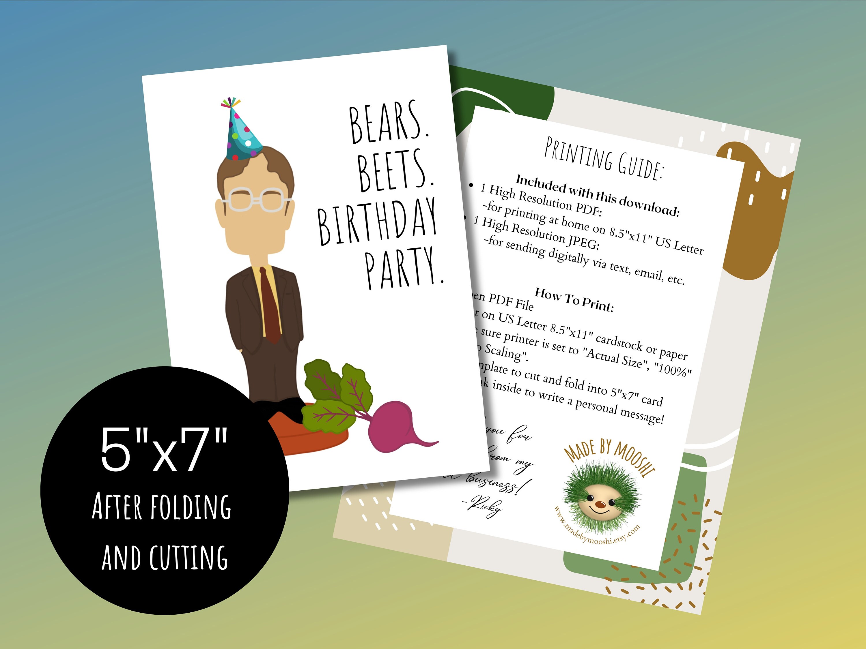 Printable the Office Dwight Schrute Bears Beets Happy Birthday Party ...