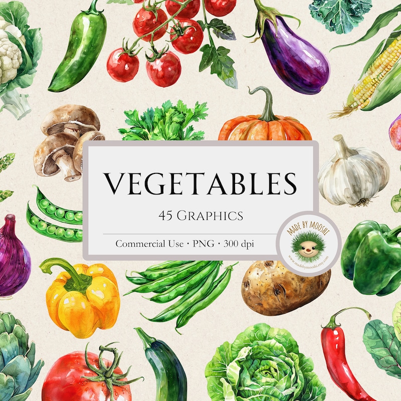 Vegetable Watercolor - Etsy