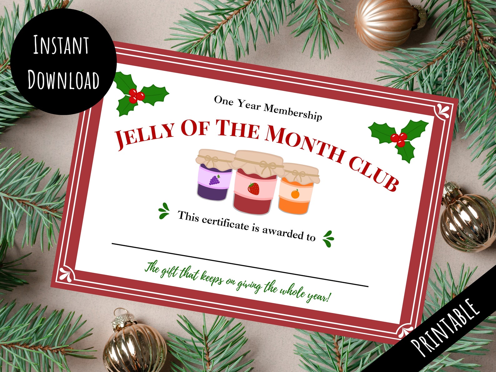 Printable Jelly of the Month Club Certificate, Funny Christmas Vacation ...
