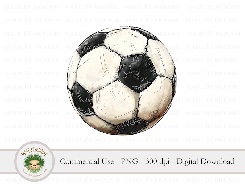 Soccer Ball Clipart, Watercolor Soccer Game Sublimation Graphic, Simple ...