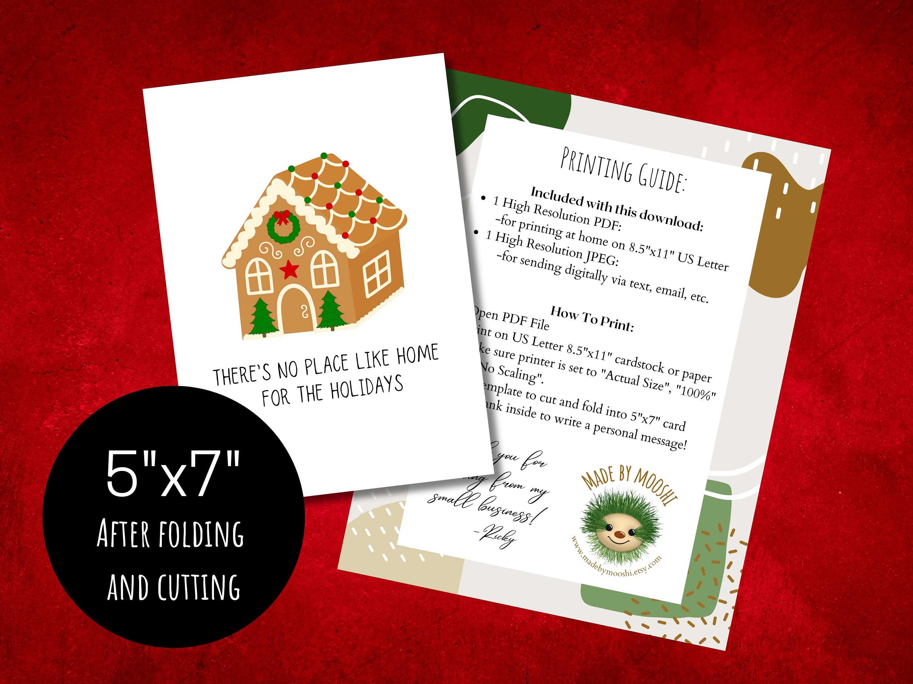 Printable There's No Place Like Home for the Holidays Card, Cute ...