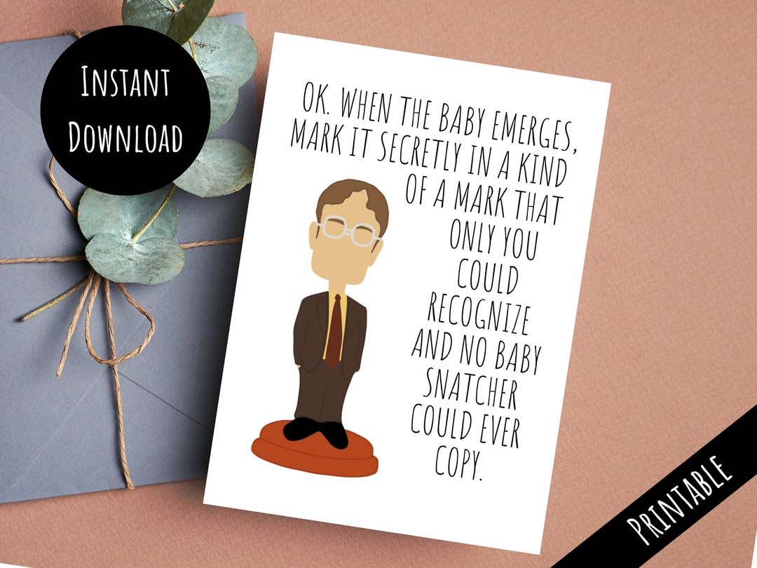 Printable the Office Dwight's Pregnancy Announcement Card, Funny Baby ...