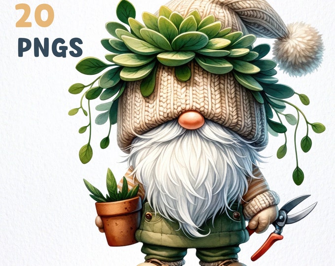Watercolor Cucumber Gnome Clipart Bundle | 20 High-quality Pngs ...