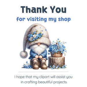 Watercolor Forget Me Not Gnome Clipart Bundle | 20 High-quality Pngs ...