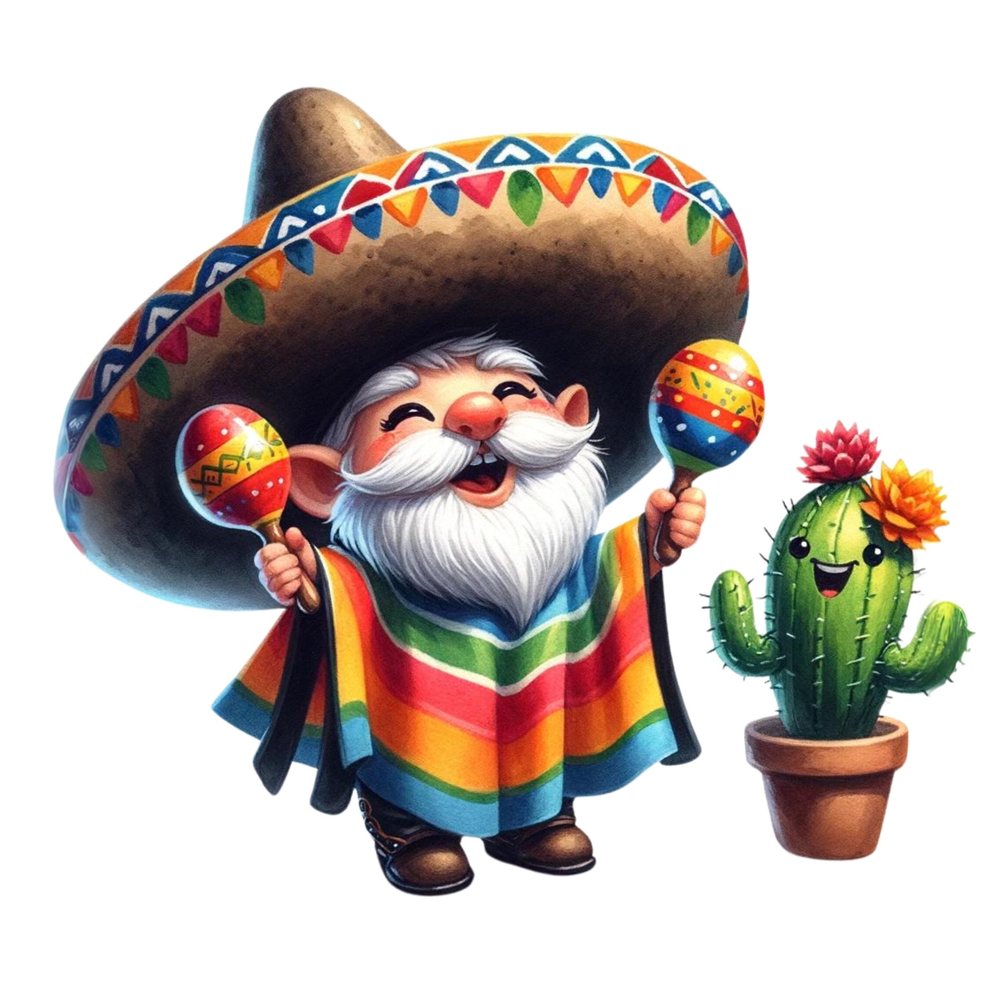 Watercolor Cinco De Mayo Gnomes, Cinco De Mayo Gnomes Png, Maxican ...