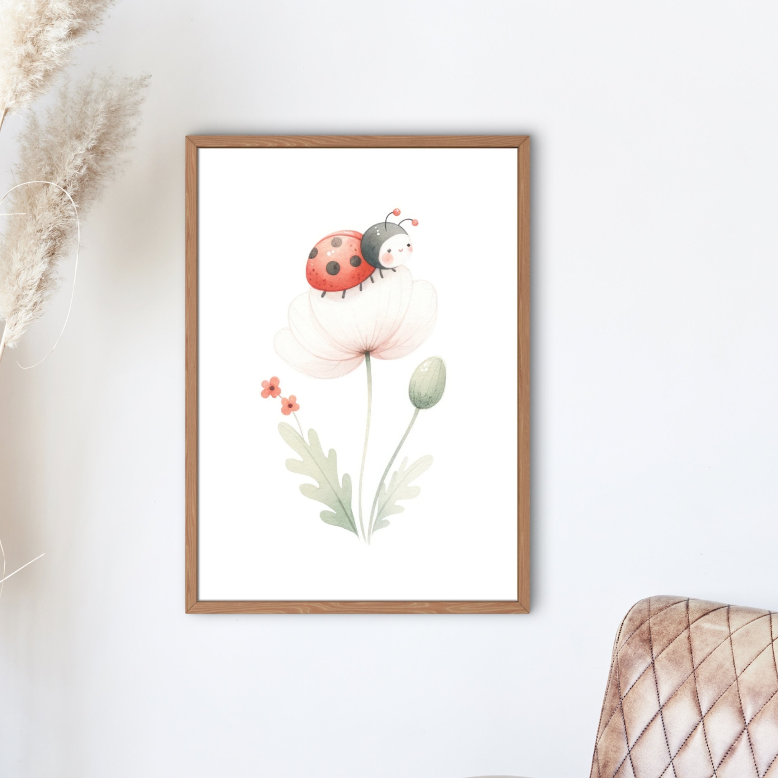 Ladybugs With Flowers Watercolor Clipart Set, Cute Ladybug and Flowers ...