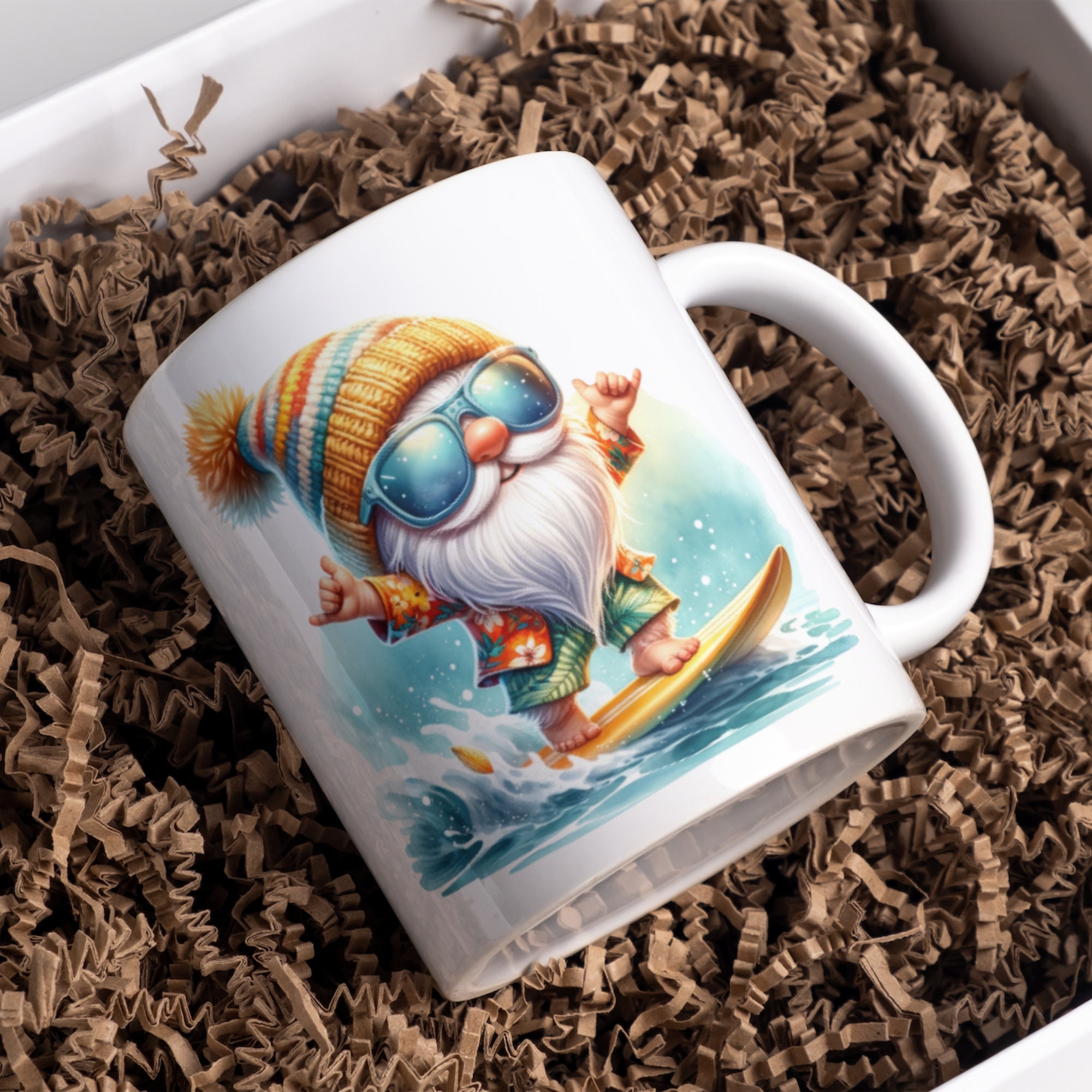 Watercolor Surf Gnome Clipart Bundle 20 High-quality Pngs Surfing Gnome ...