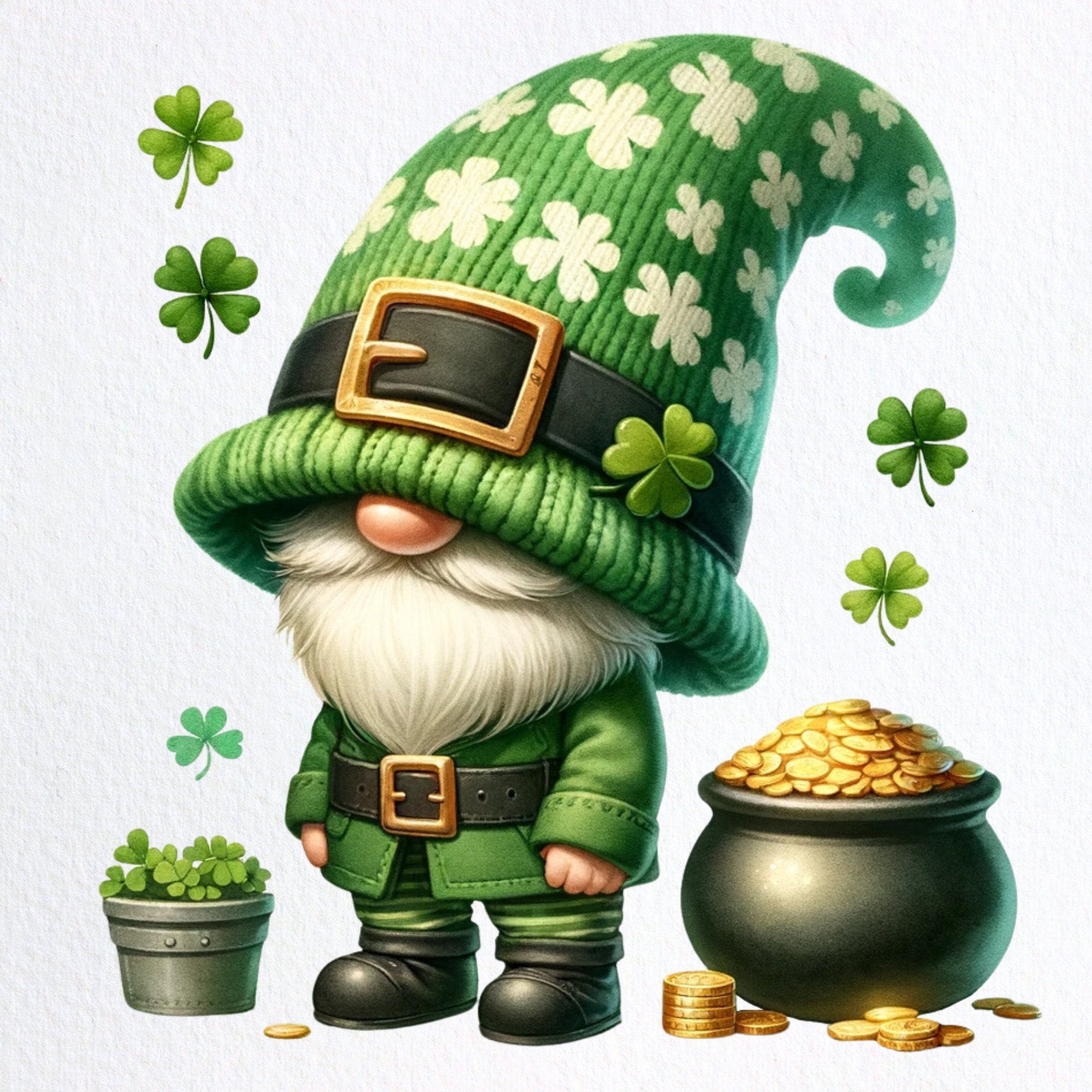 Watercolor St. Patrick's Day Gnomes, Saint Patricks Gnomes Png, St ...