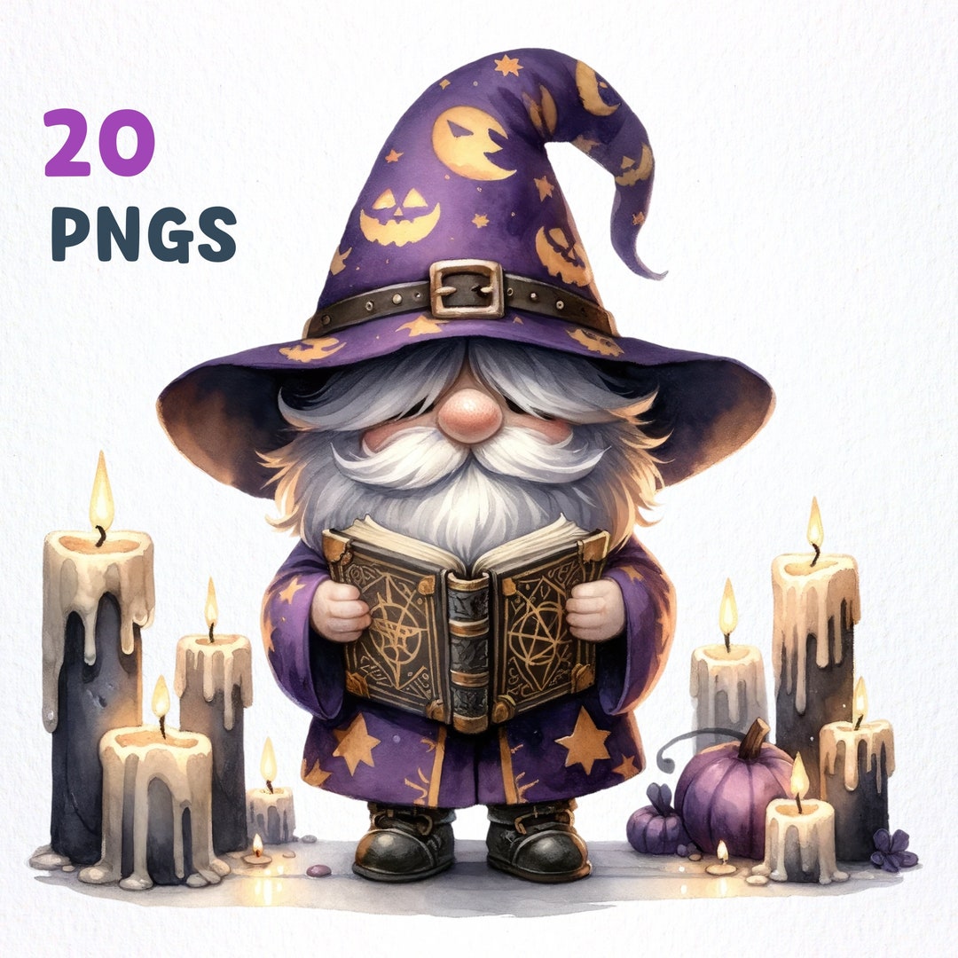 Watercolor Wizard Gnome Clipart PNG Bundle | 20 High-quality Pngs ...