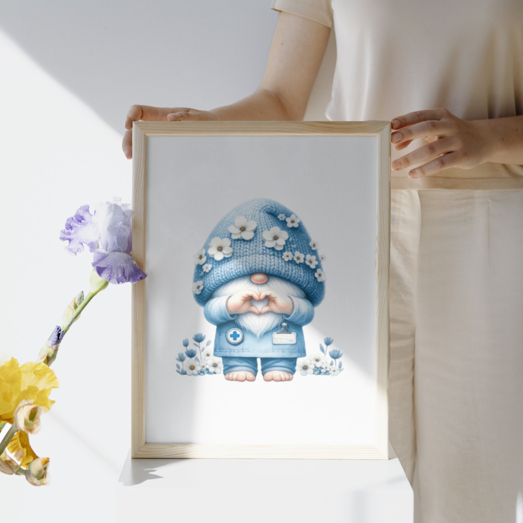 Watercolor Nurse Gnome Clipart Bundle 20 High-quality Pngs Healthcare ...