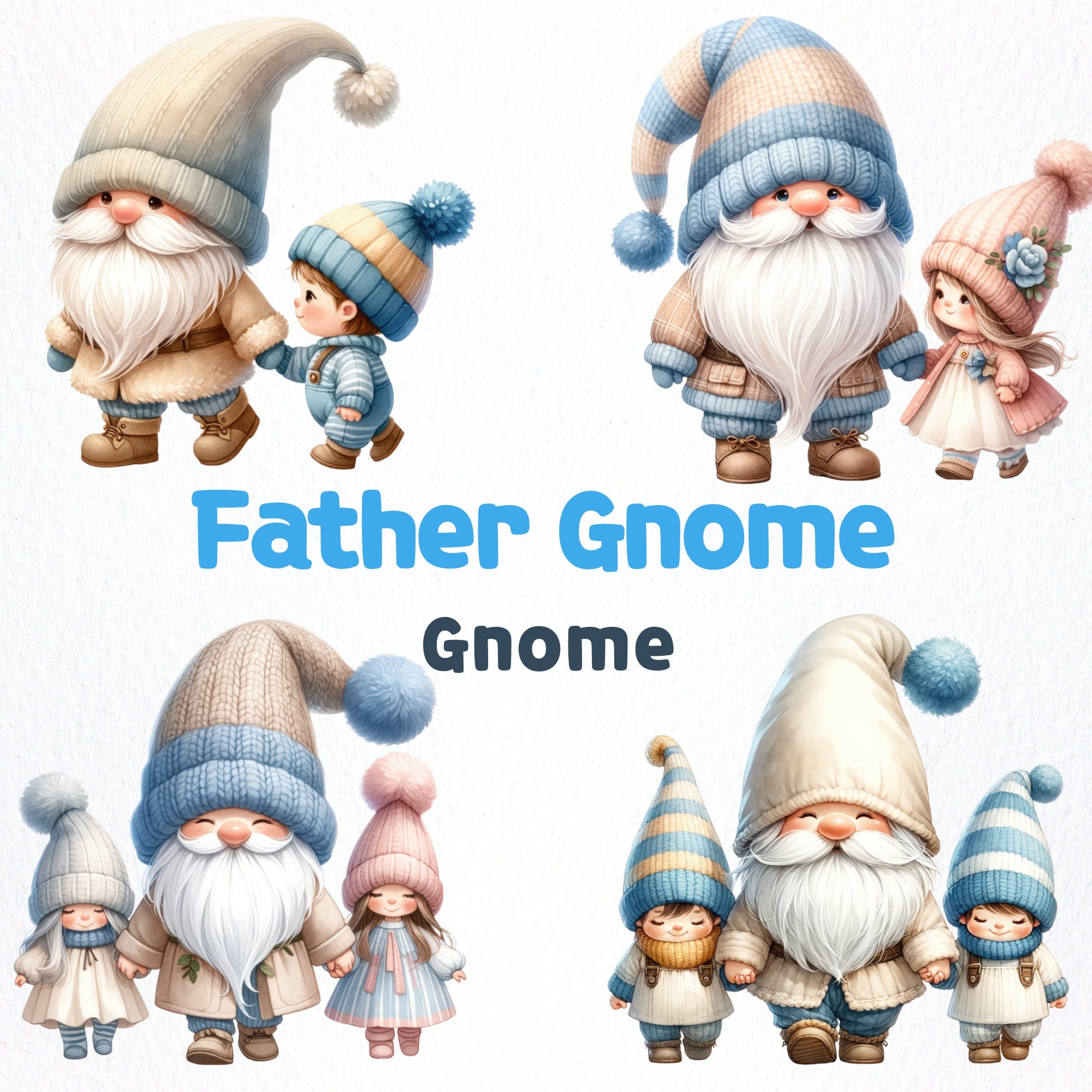 Watercolor Father Gnome Clipart Bundle | 20 High-quality Pngs | Father ...