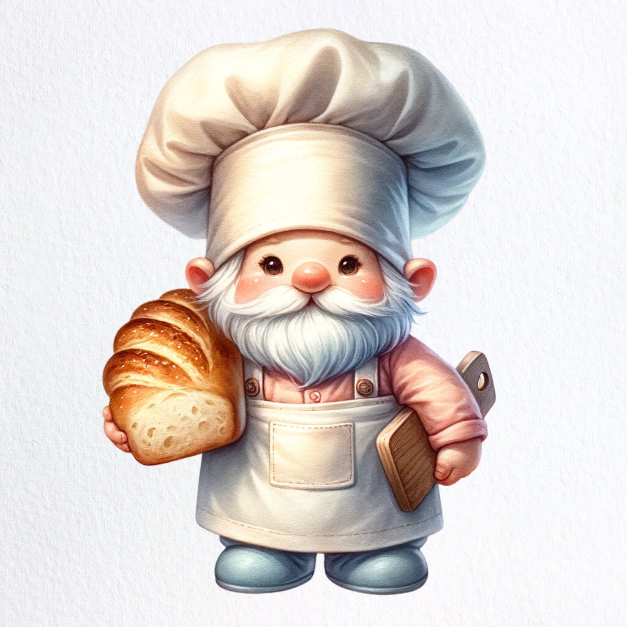Watercolor Baker Gnomes, Baking Gnomes Png, Chef Gnome, Cute Gnomes ...