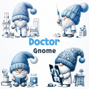 Watercolor Doctor Gnome Clipart PNG Bundle | 20 High-quality Pngs ...