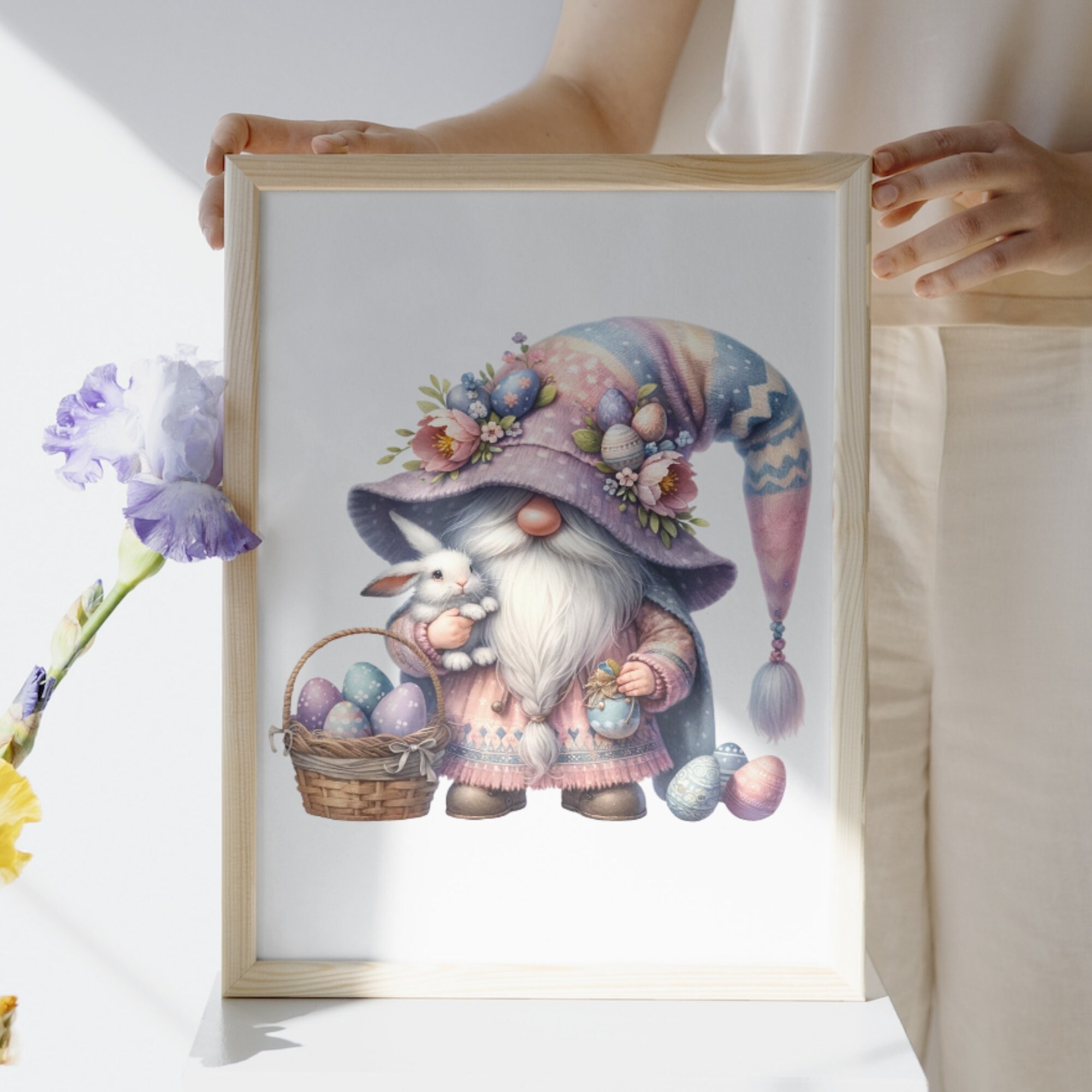 Watercolor Easter Gnomes, Easter Day Gnome Png, Easter Egg Gnome, Cute ...