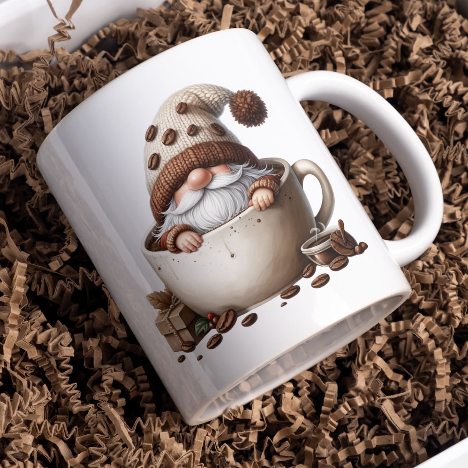 Watercolor Coffee Lover Gnomes, Coffee Gnomes Png, Coffee Beans Gnome ...