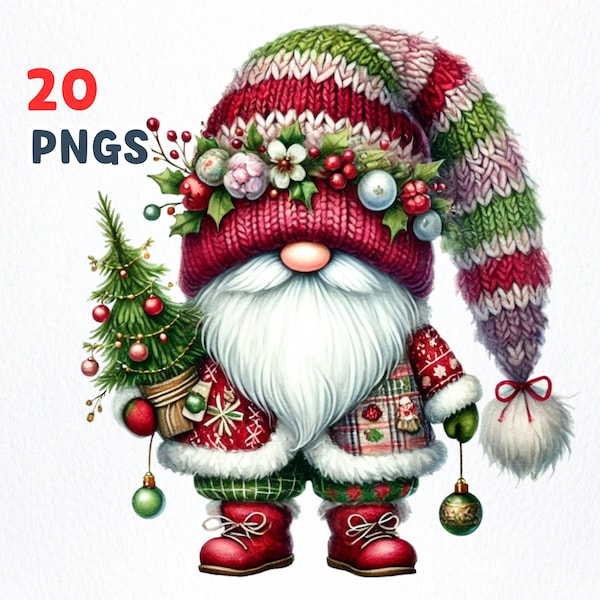 Christmas Gnome Clipart - Etsy