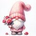 Watercolor Gnome With Pink Rose Clipart 10 High-quality Pngs Digital ...