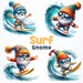 Watercolor Surf Gnome Clipart Bundle 20 High-quality Pngs Surfing Gnome ...