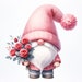 Watercolor Gnome With Pink Rose Clipart 10 High-quality Pngs Digital ...