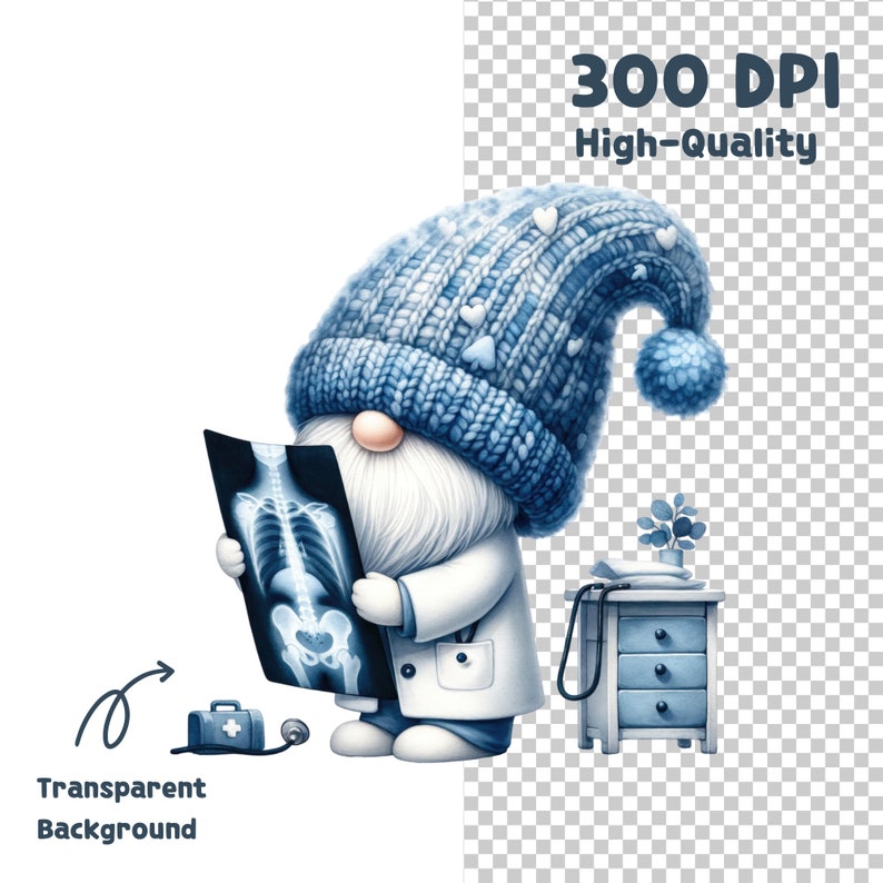 Watercolor Doctor Gnome Clipart PNG Bundle 20 High-quality Pngs Nursery ...