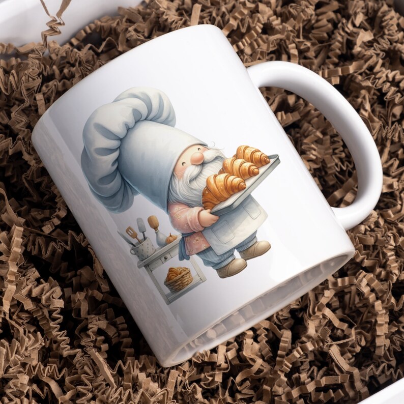 Watercolor Baker Gnomes, Baking Gnomes Png, Chef Gnome, Cute Gnomes ...