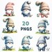 Watercolor Dog Lover Gnome Clipart Bundle 20 High-quality Pngs Gnome ...