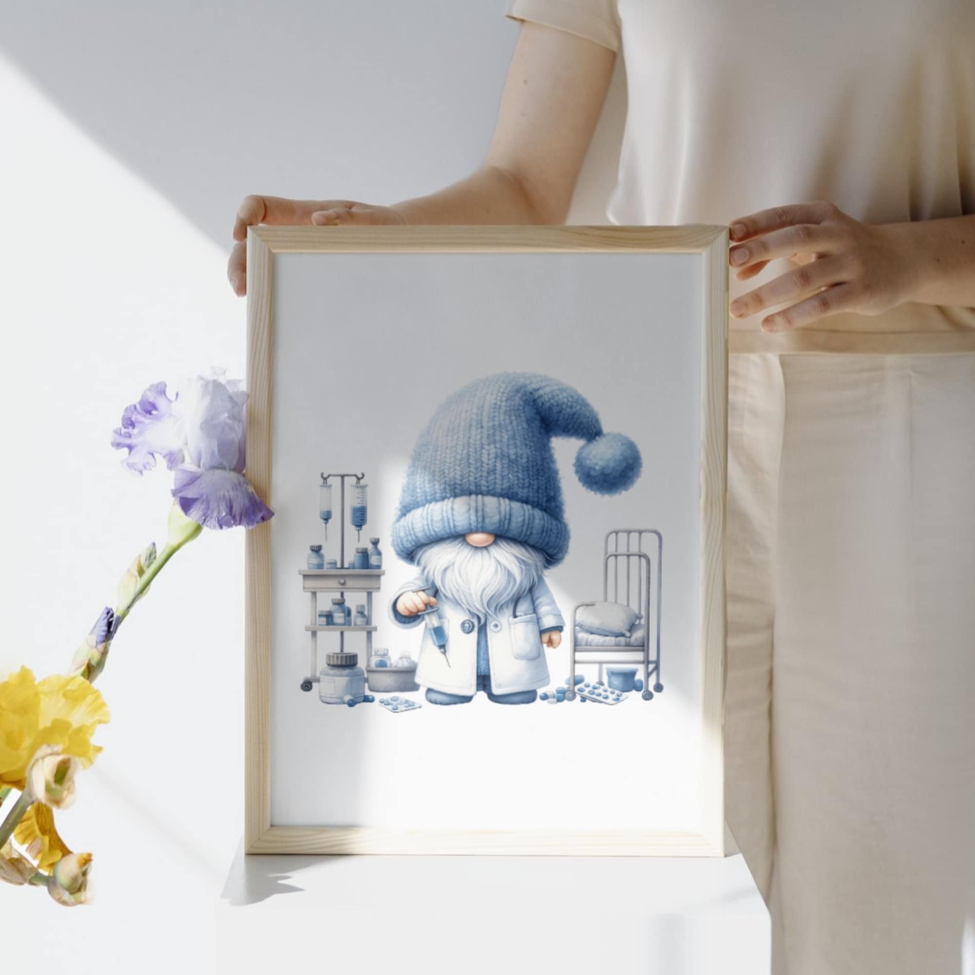 Watercolor Doctor Gnome Clipart PNG Bundle 20 High-quality Pngs Nursery ...