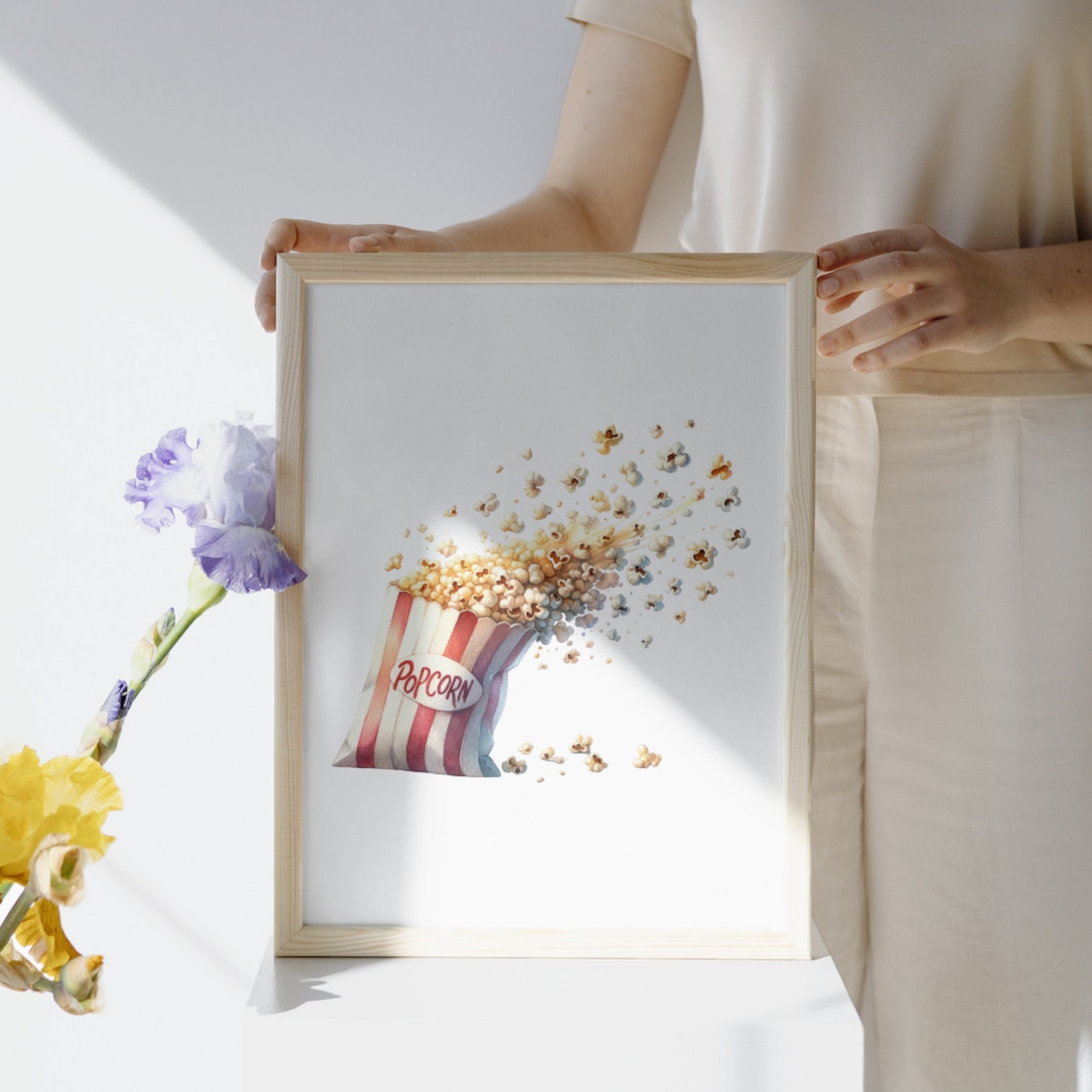 Watercolor Popcorn Clipart Bundle 20 High-quality Pngs Popcorn Clipart ...