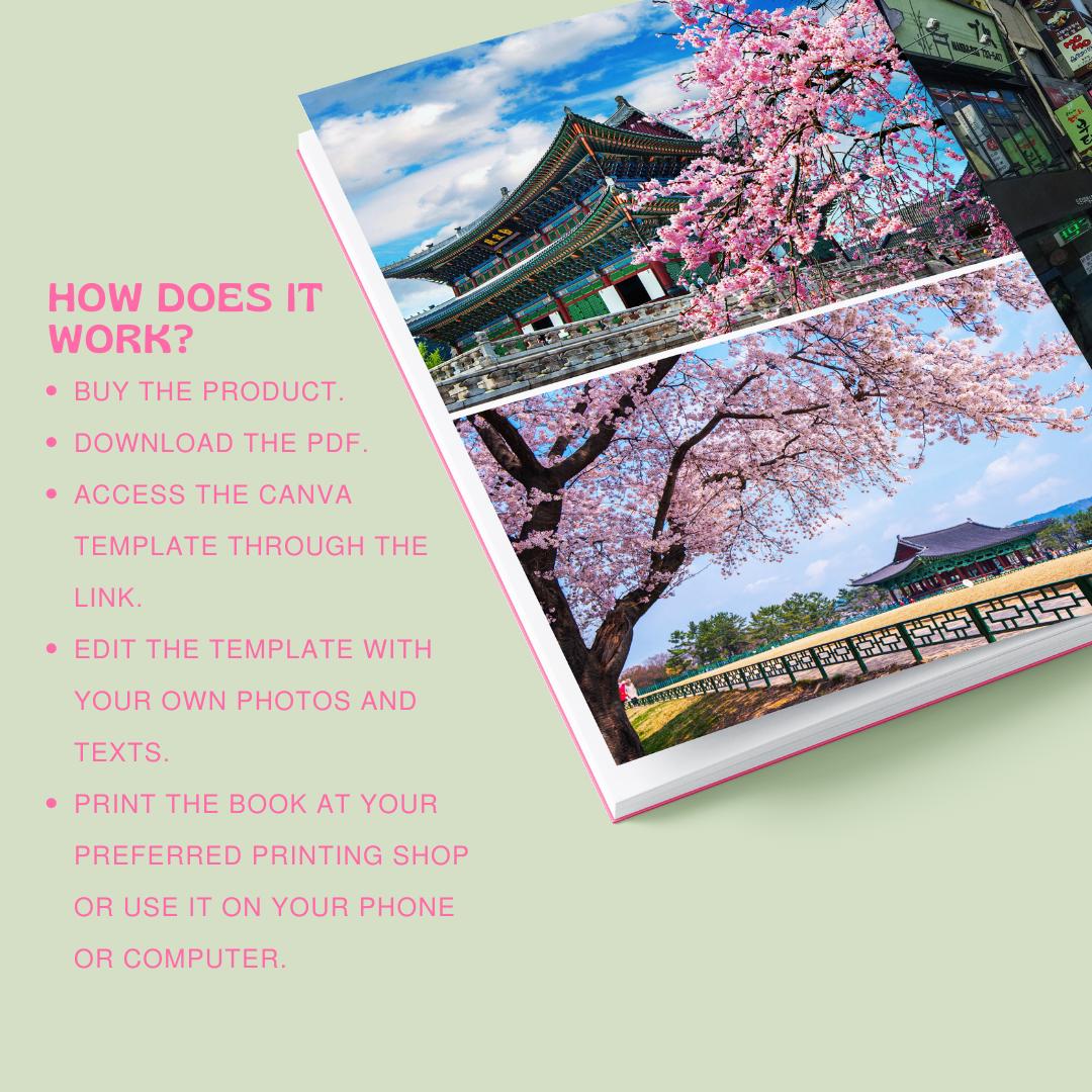 Korea Travel Photo Book Template, Seoul Printable Travel Journal ...