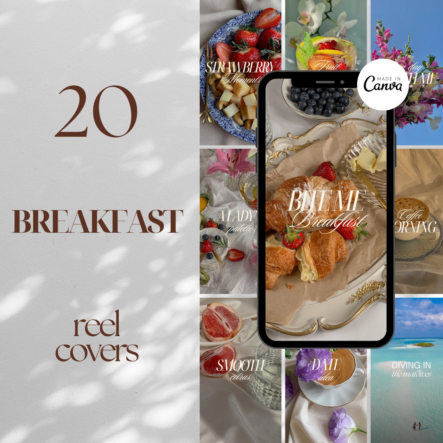 Food Reels Covers for Instagram, Canva Instagram Reels Cover Template ...