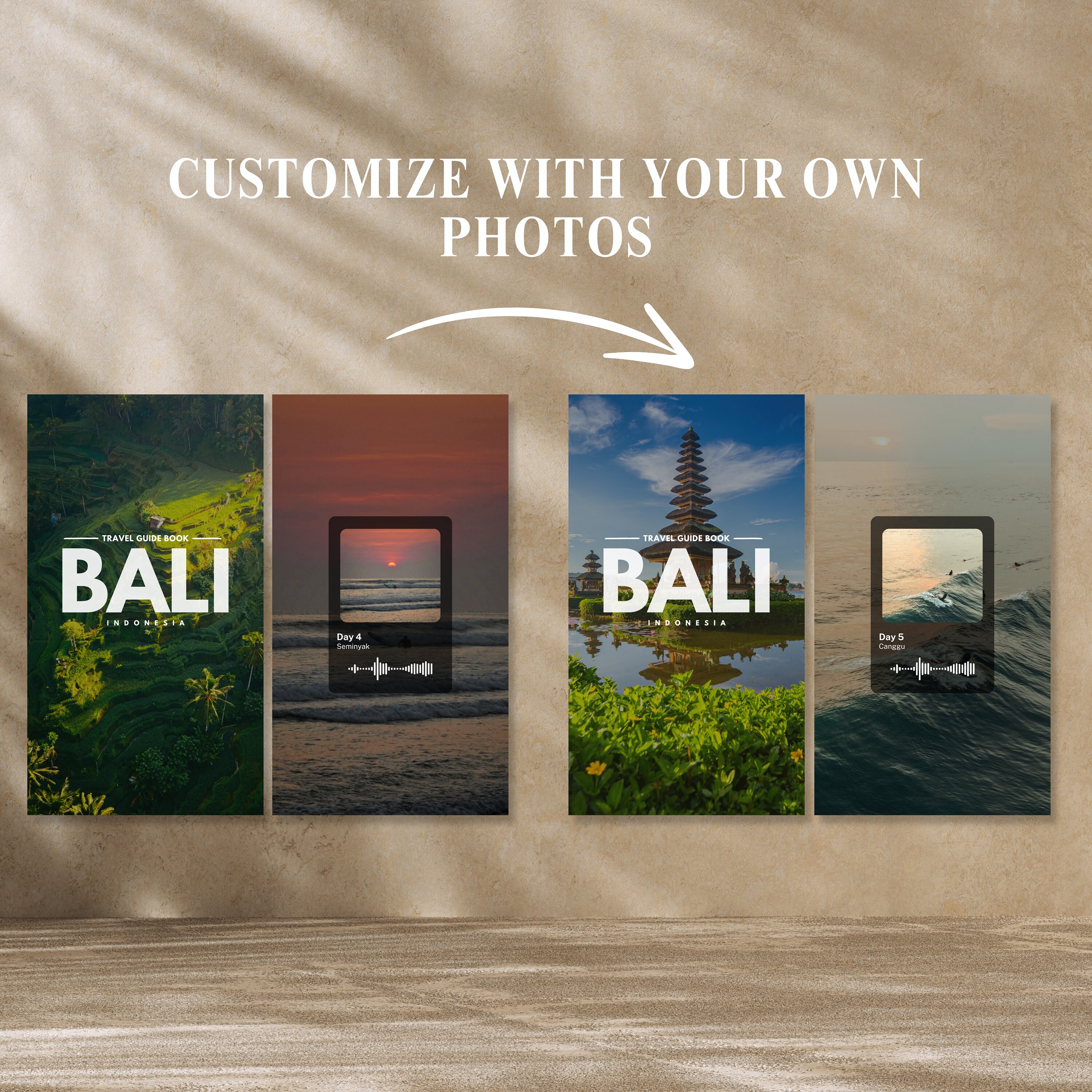 Travel Itinerary Template, Bali Travel Itinerary, Customizable Canva ...