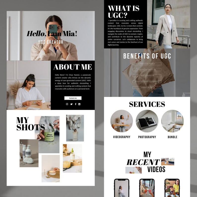 UGC Website Portfolio Canva Template, Portfolio UGC Template ...
