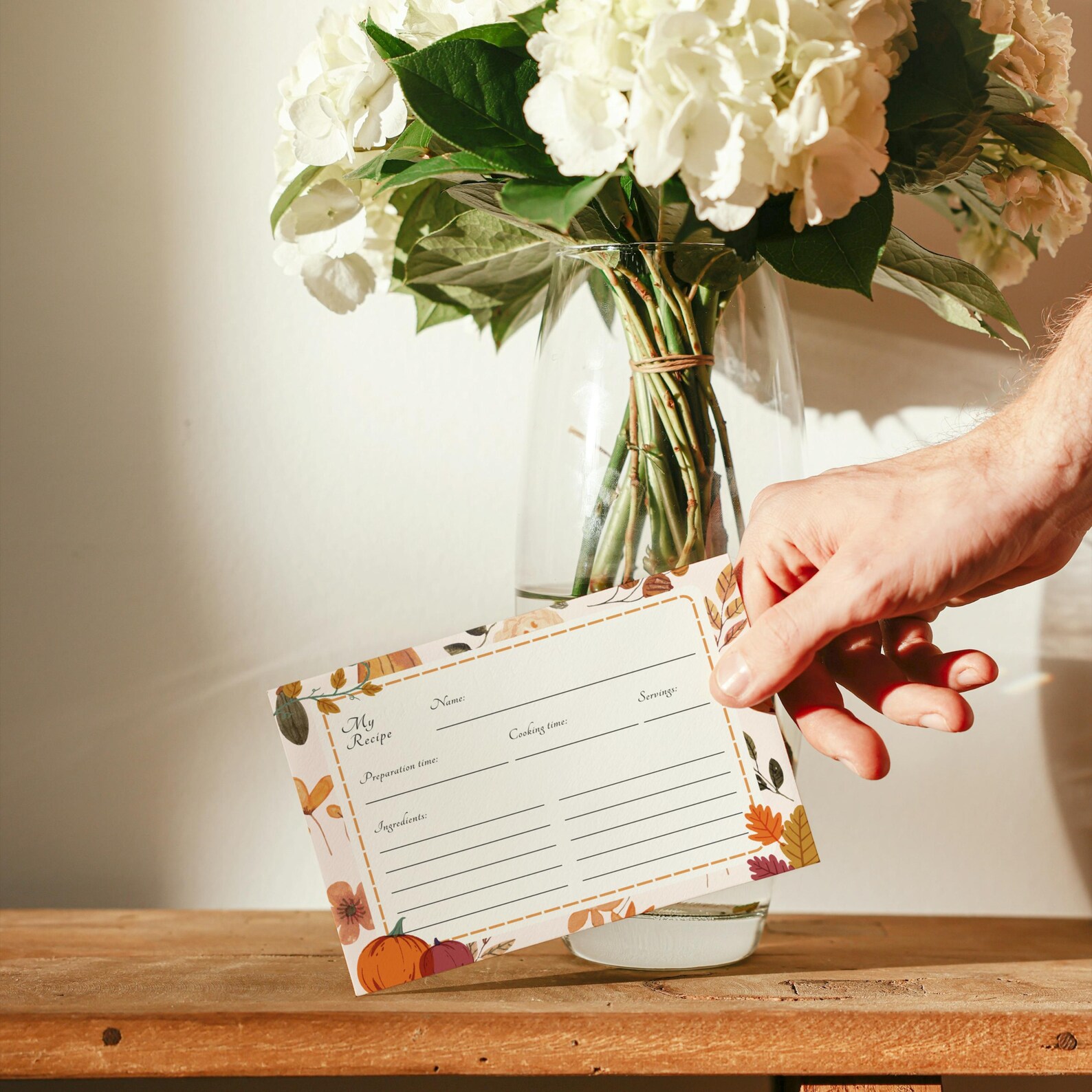 Printable Fall Recipe Card Template, Pumpkin Autumn Editable Recipe ...