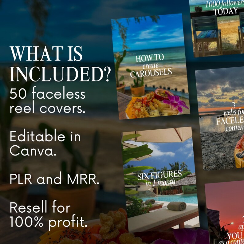 Faceless Reel Covers Bundle Travel Style With Hooks With MRR and PLR - Etsy