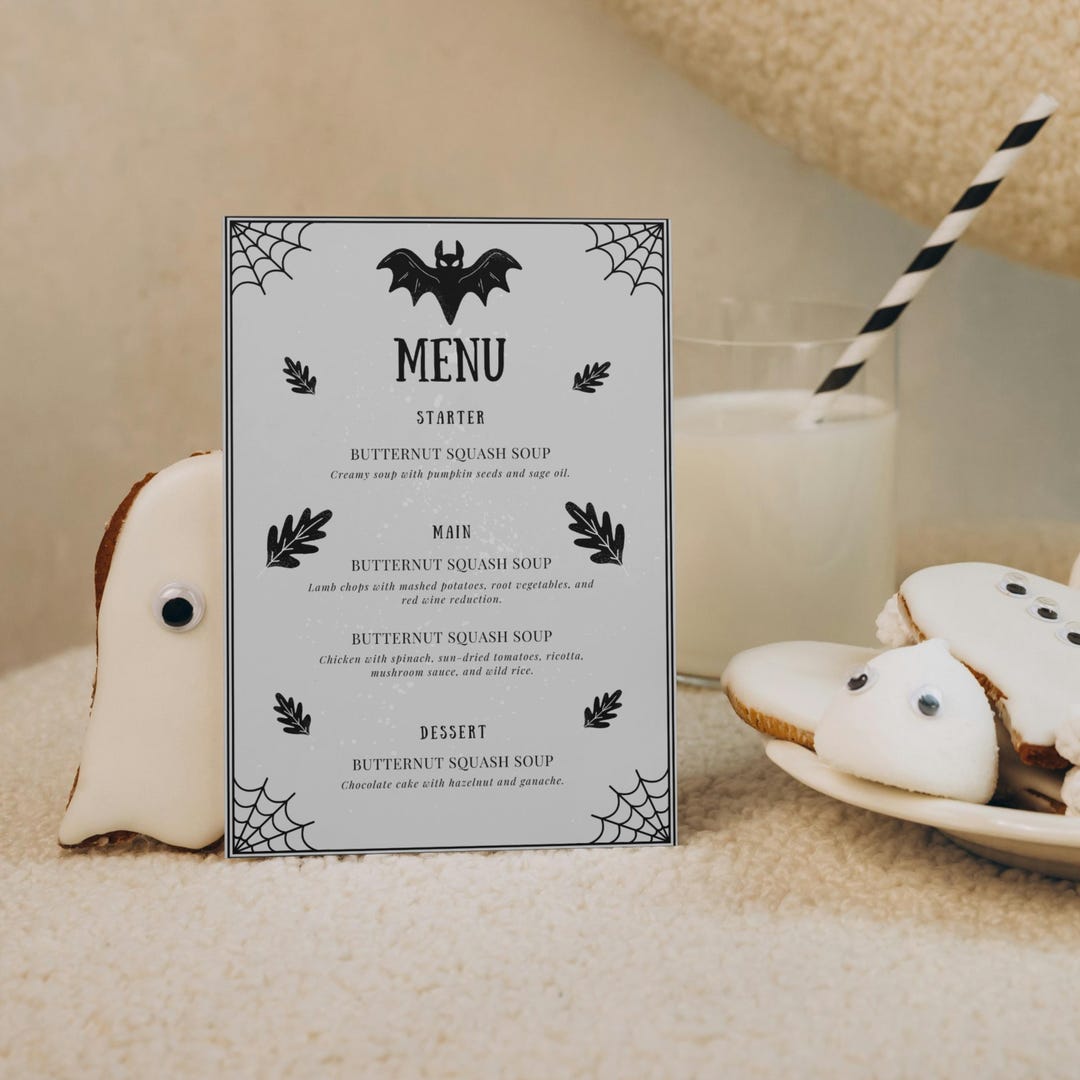 Halloween Menu Editable Template, Spooky Menu, Gothic Menu Template ...