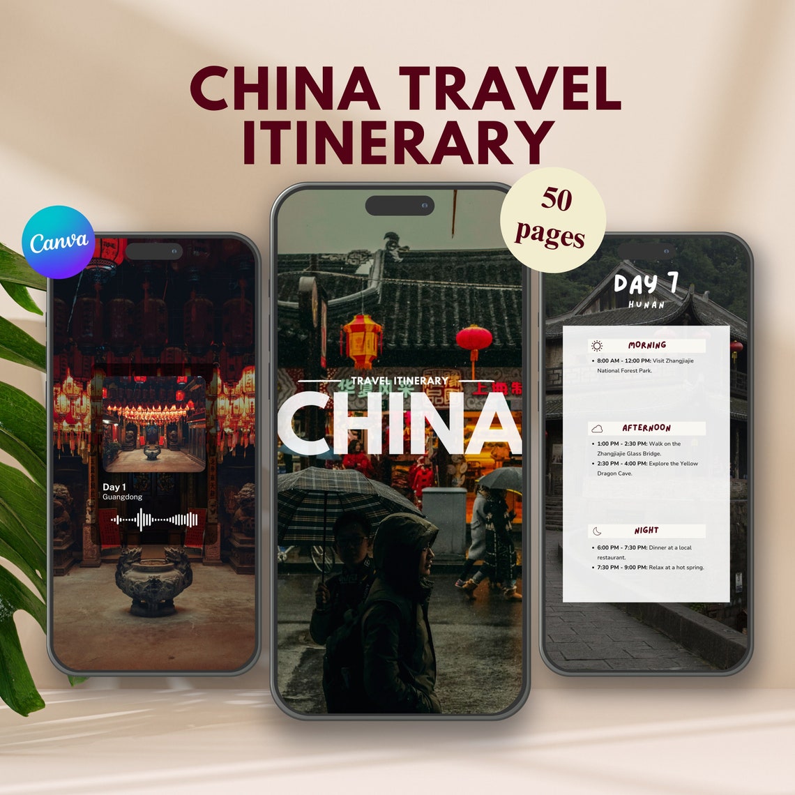 China Travel Itinerary Template, China Travel Itinerary, Customizable ...