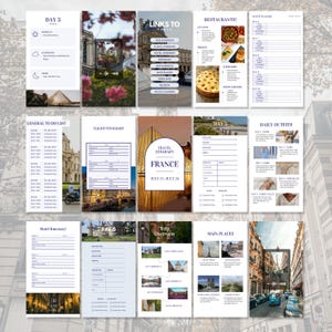 Editable Travel Itinerary France Template, France Travel Itinerary ...