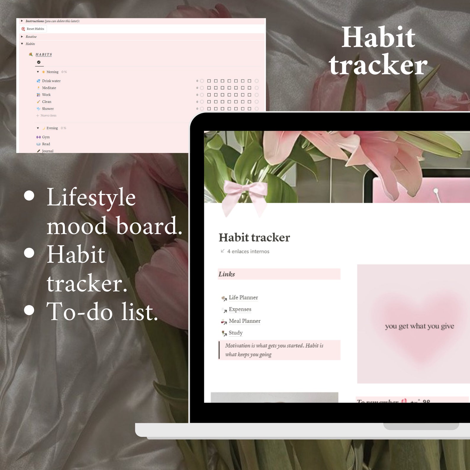 Notion Template Coquette Pink Aesthetic 2024, Notion Life Planner ...