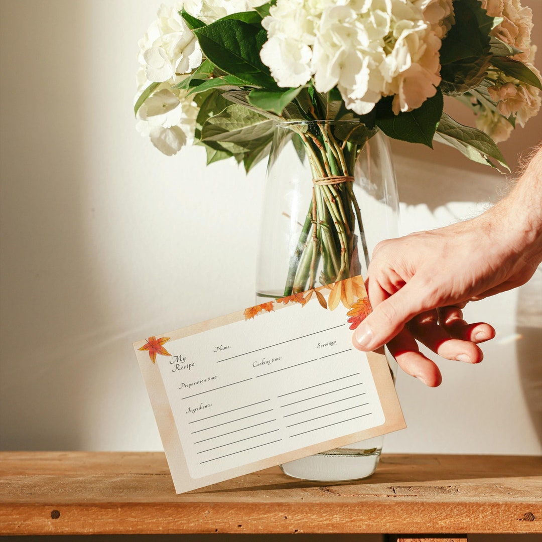 Printable Fall Recipe Card Template, Pumpkin Autumn Editable Recipe ...