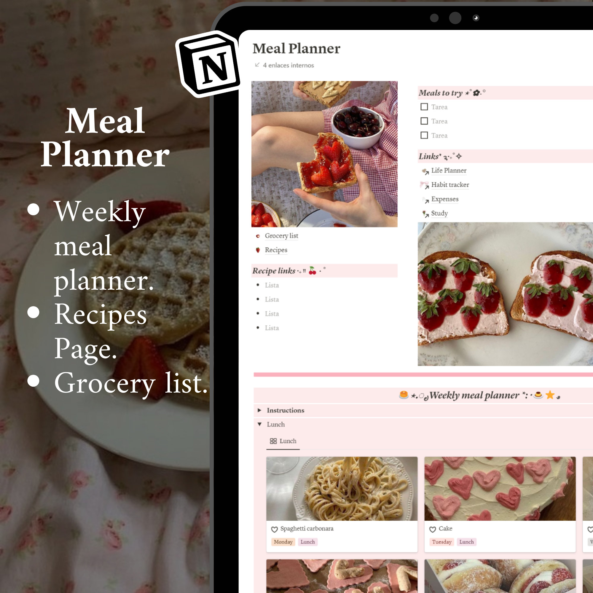 Notion Template Coquette Pink Aesthetic 2024, Notion Life Planner ...