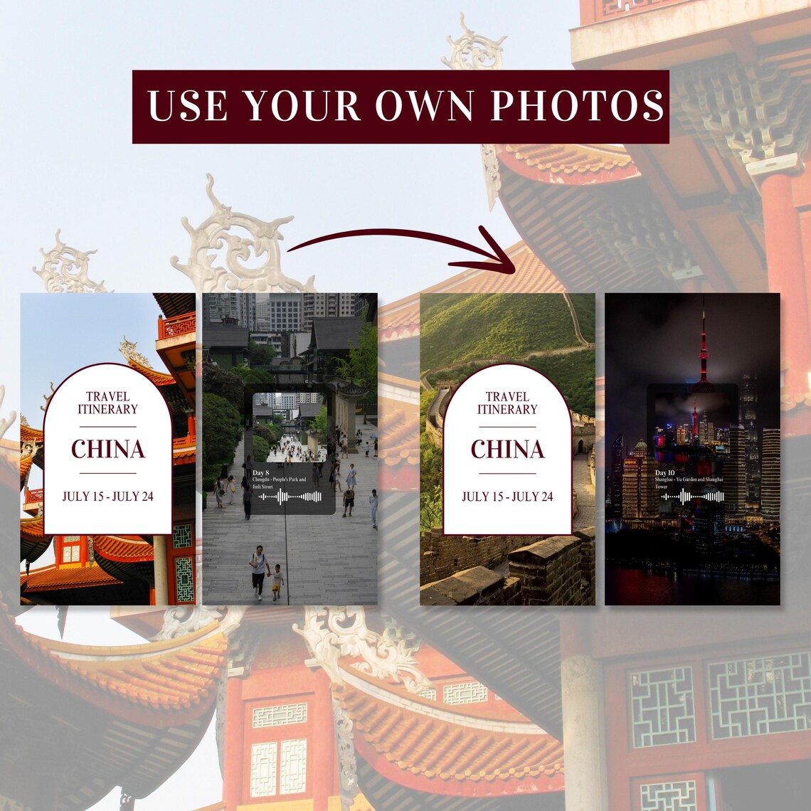 China Travel Itinerary Template, China Travel Itinerary, Customizable ...
