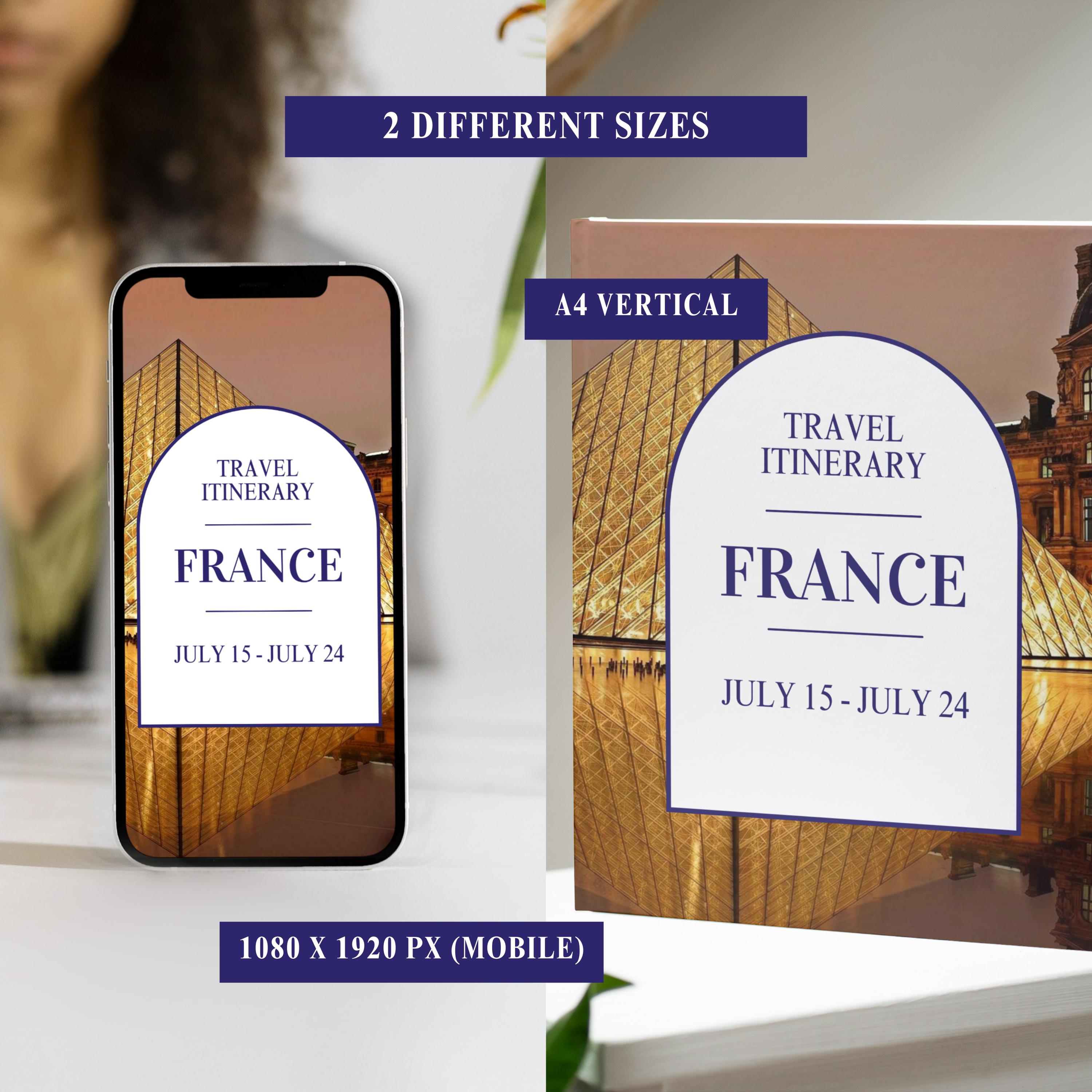 Editable Travel Itinerary France Template, France Travel Itinerary ...