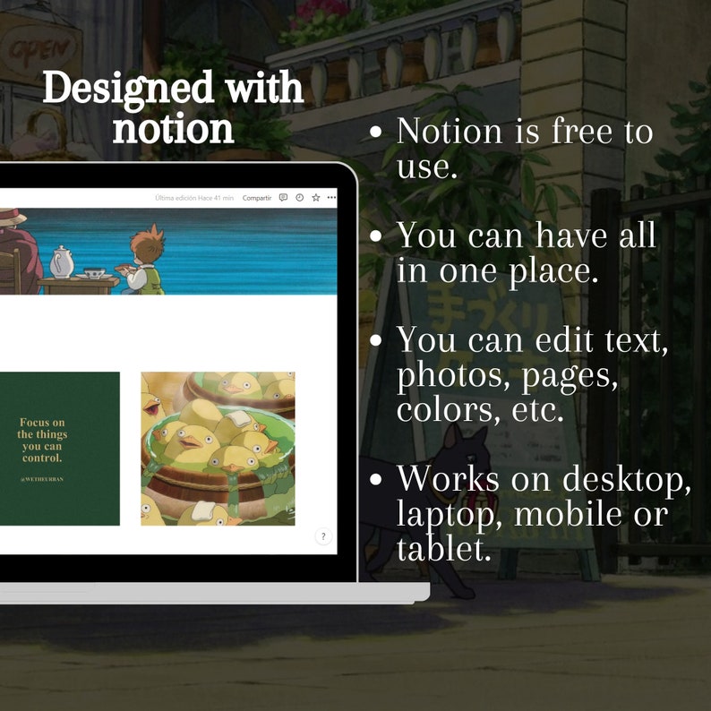 Notion Template Studio Ghibli Aesthetic 2024, Notion Life Planner Anime ...