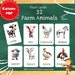 Farm Animals, 32 Editable Montessori Cards, Animal Educational ...