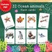 OCEAN Animals, 32 Editable Montessori Cards,preschool Toys Flashcard ...