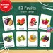 Fruits (real Pictures), 52editable Montessori Cards, Educational ...