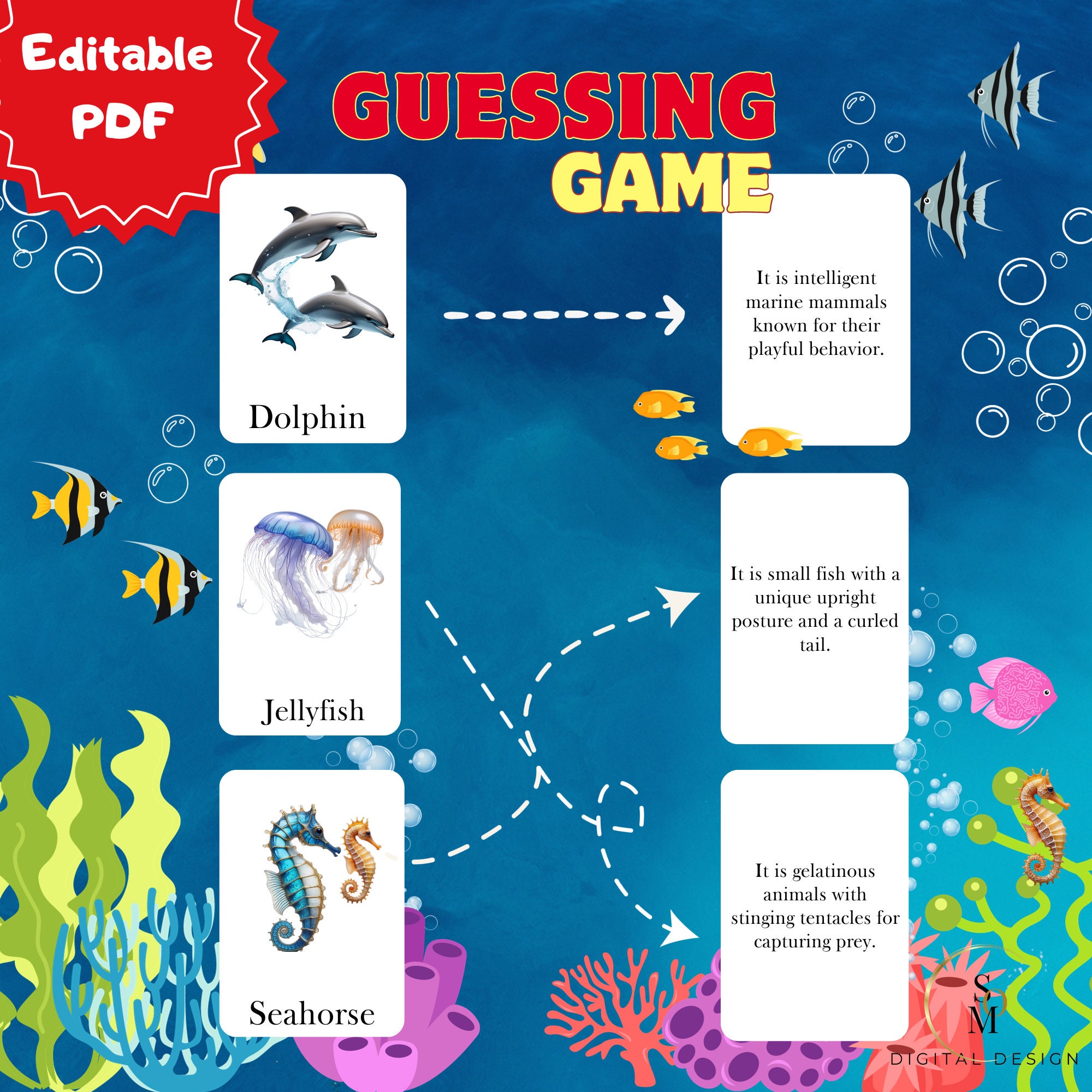 OCEAN Animals, 32 Editable Montessori Cards,preschool Toys Flashcard ...